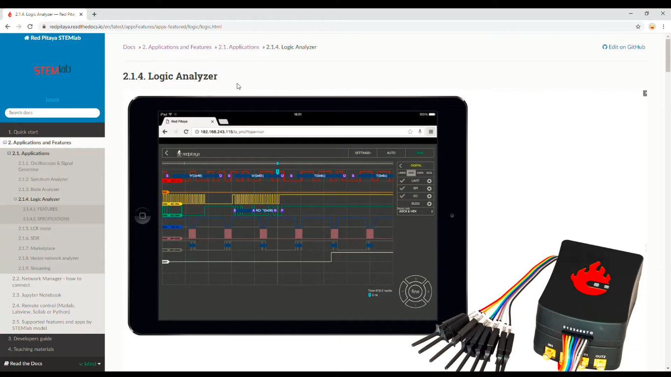 Red Pitaya Logic Analyzer