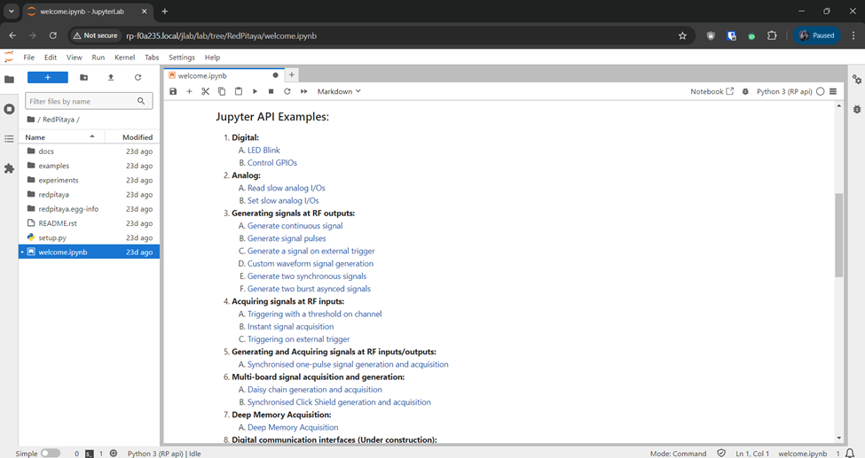 Reintroducing JupyterLab to Red Pitaya